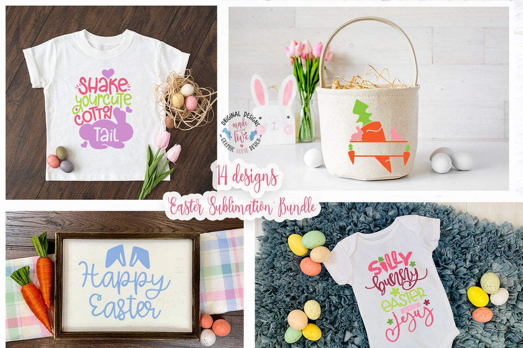 Easter Sublimation Bundle - 14 easter designs - So Fontsy