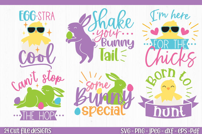 Easter SVG Bundle | Easter Bunny Chicks Eggs Cut Files - So Fontsy
