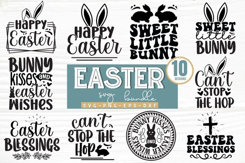 Easter Svg Bundle, Happy Easter SVG Bundle - So Fontsy