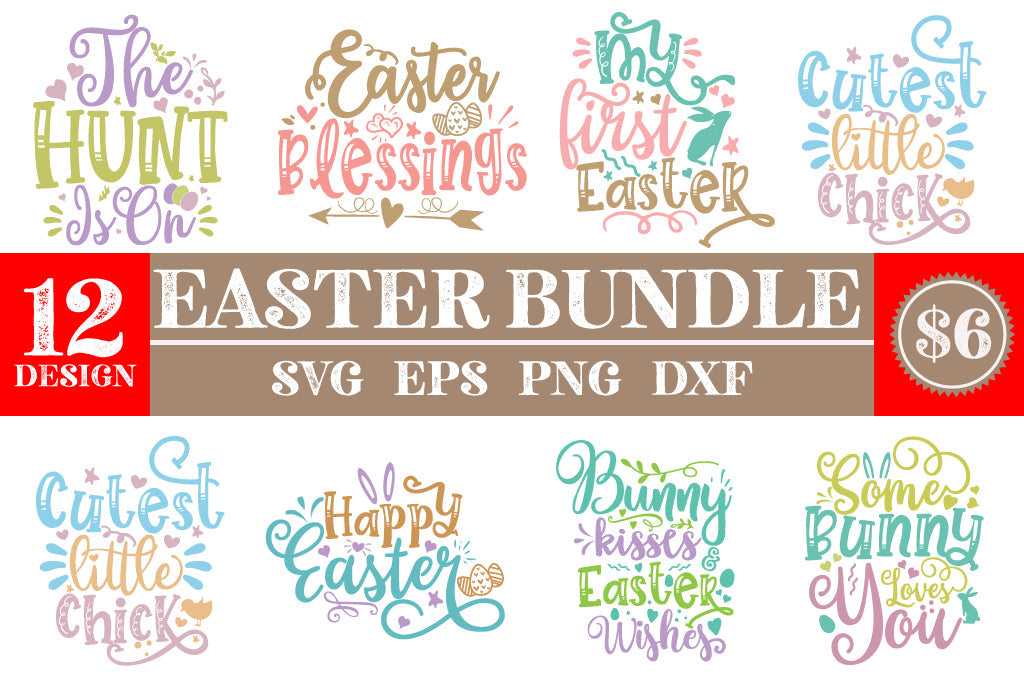 Easter SVG Bundle, Happy Easter Svg - So Fontsy