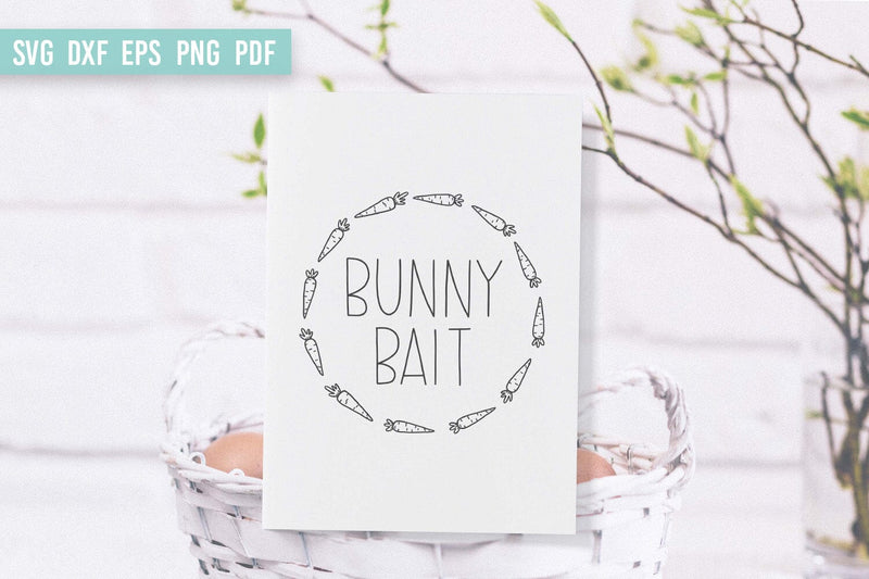 Easter SVG Cut Files | Bunny bait SVG Round sign - So Fontsy