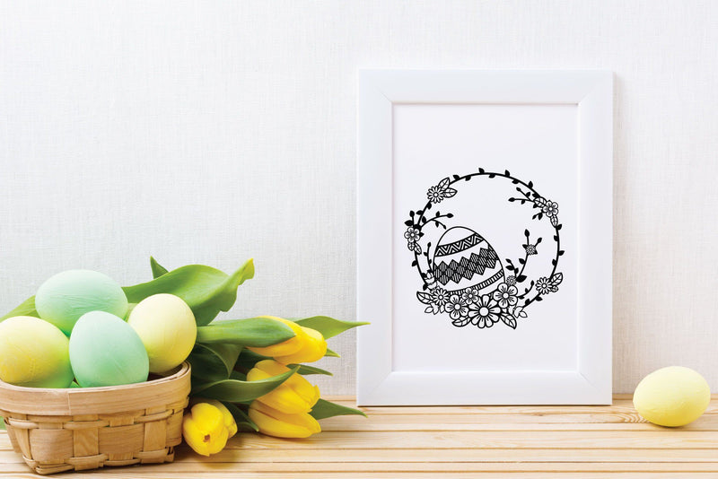 Easter SVG, Easter Egg with Floral Frame SVG - So Fontsy