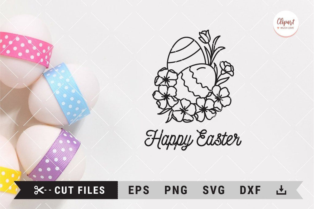 Easter svg files, Easter bunny, Spring flowers, Easter eggs - So Fontsy