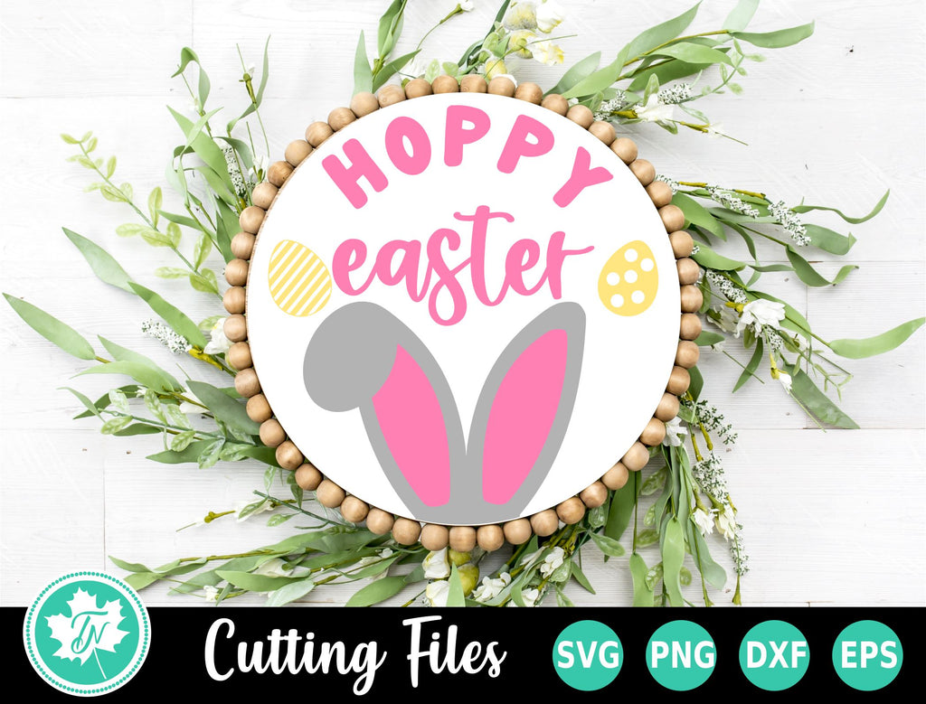 Easter SVG | Hoppy Easter Round Sign - So Fontsy