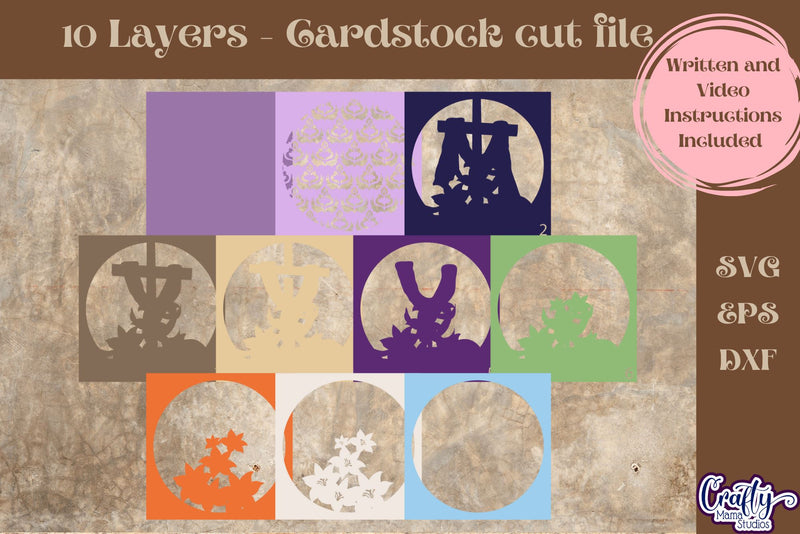 Easter Svg Shadow Box 3D Layered Christian Easter Cross Svg - So Fontsy