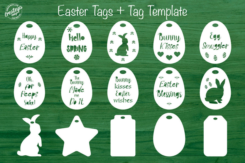 Easter tags Easter basket tags Tag template - So Fontsy
