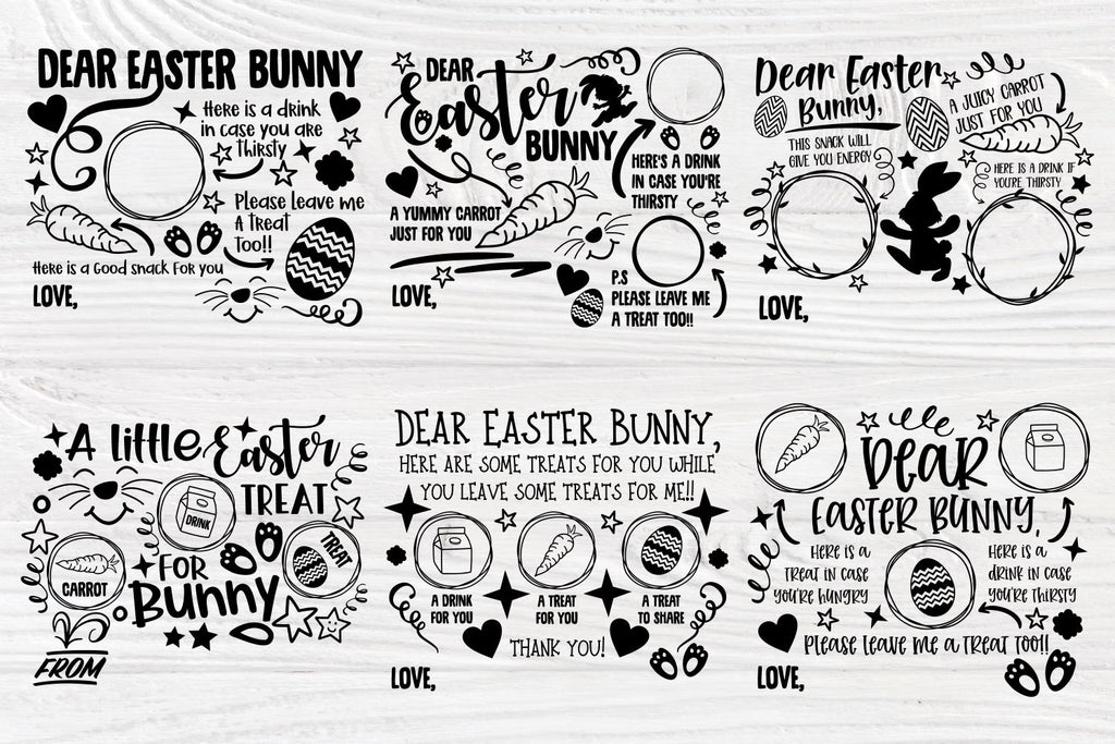Easter Tray SVG Bundle, Dear Easter Bunny Svg - So Fontsy
