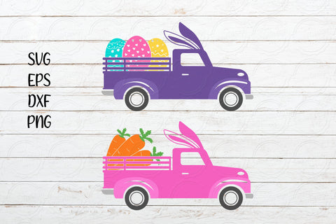Easter Truck SVG Easter Cut File for Cricut, Vintage Pickup Easter Egg ...