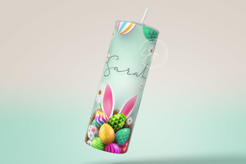 Easter Tumbler, Add Your Name, Bunny PNG, Rabbit Design Tumbler, Easter ...