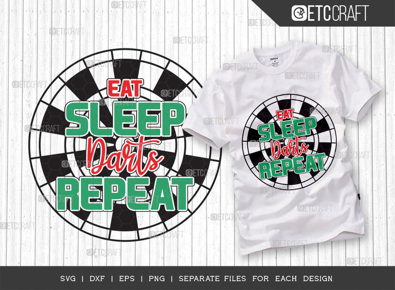 Eat Sleep Darts Repeat SVG Cut File, Darts Svg, Sports Svg, Dartboard ...