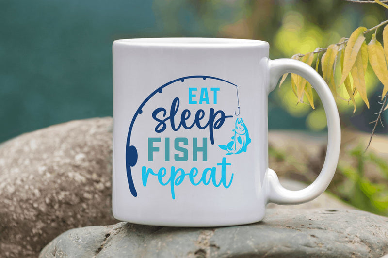Eat sleep fish repeat SVG - So Fontsy