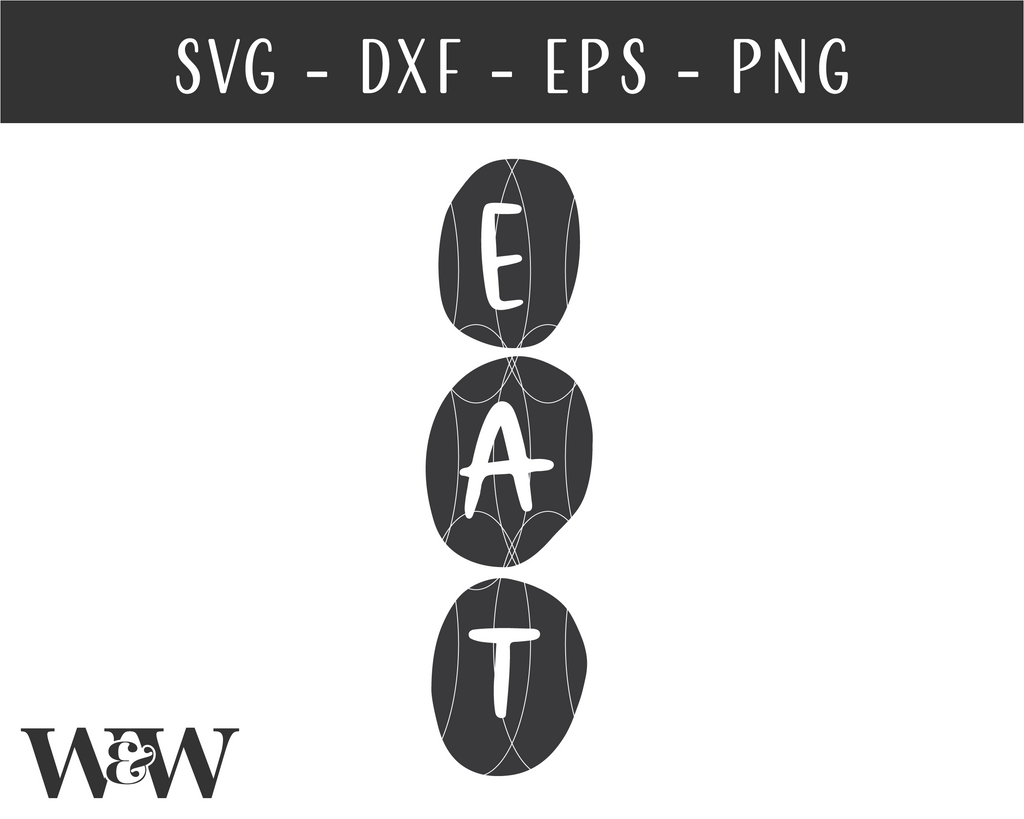 Eat SVG | Kitchen Dining Cut File | Modern Home Decor Design | Stencil ...