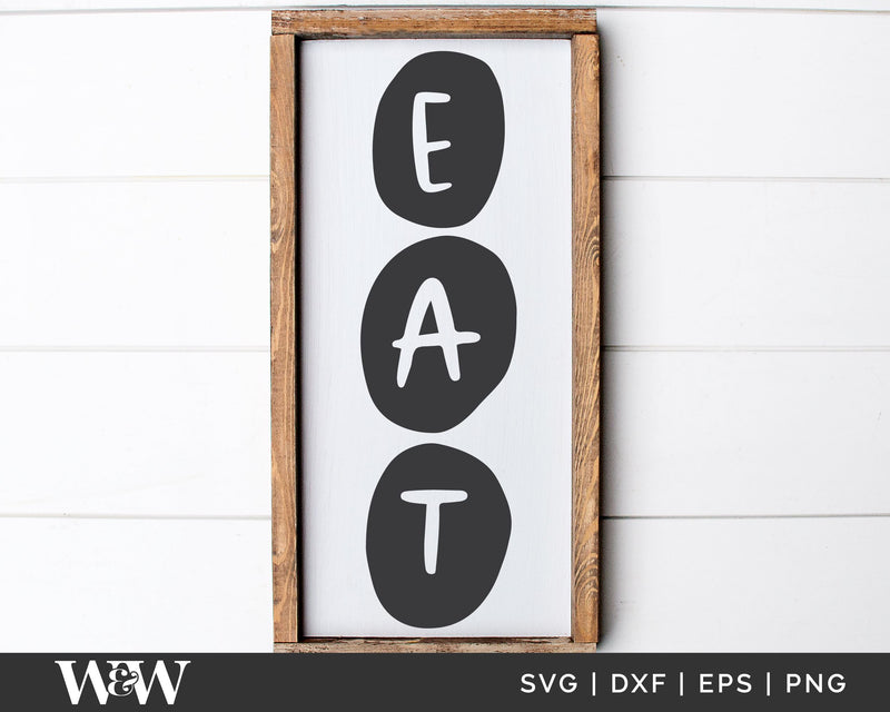 Eat SVG | Kitchen Dining Cut File | Modern Home Decor Design | Stencil ...