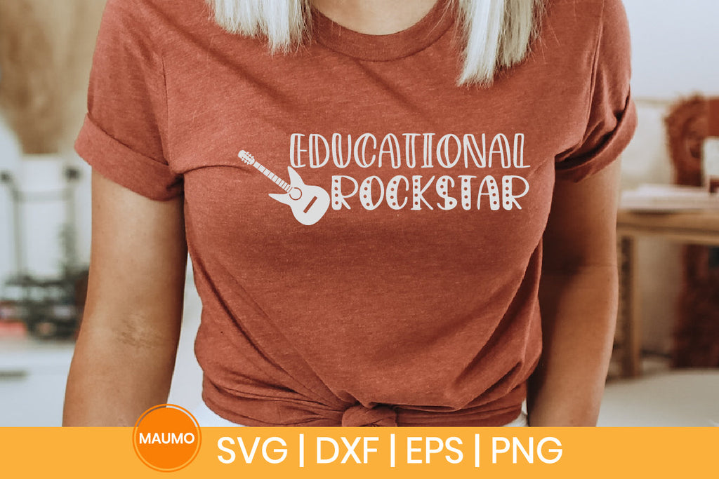 Educational rockstar, teacher svg quote - So Fontsy