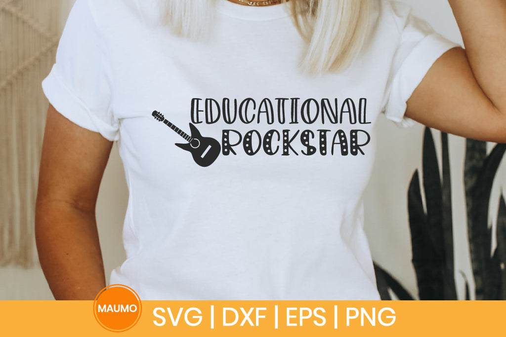 Educational rockstar, teacher svg quote - So Fontsy