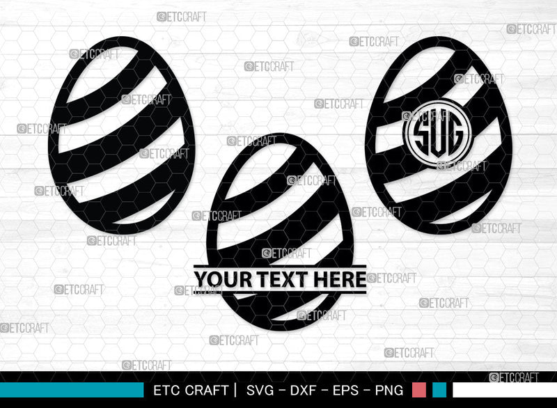 Eggs Monogram, Eggs Silhouette, Pattern Eggs SVG, Chevron Pattern Eggs ...
