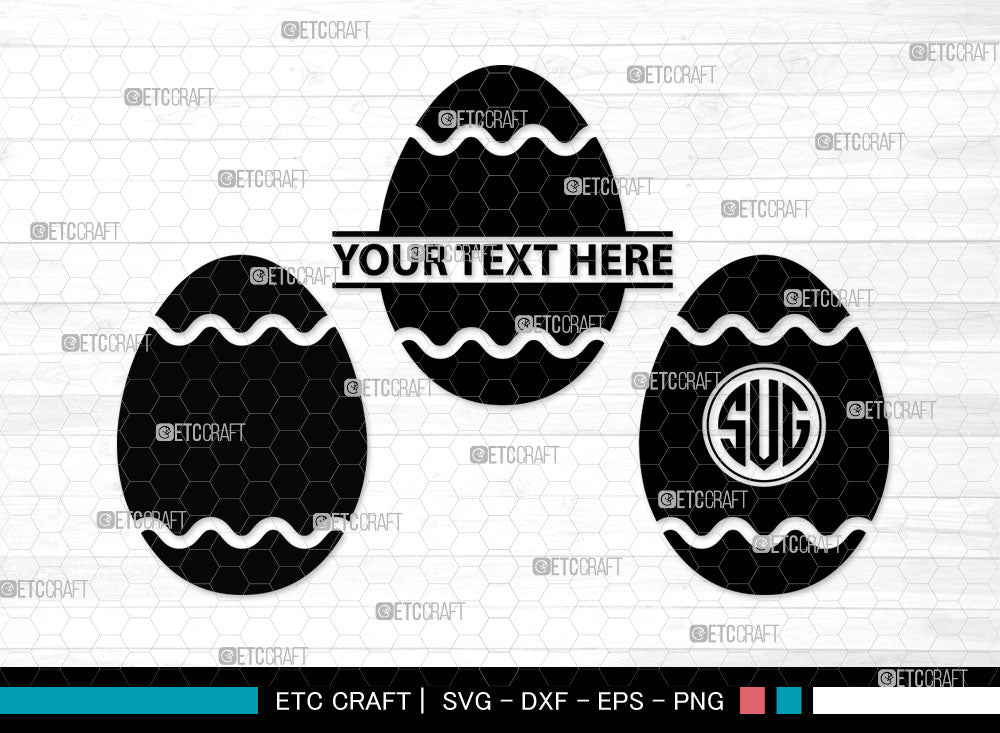 Eggs Monogram, Eggs Silhouette, Pattern Eggs SVG, Chevron Pattern Eggs ...