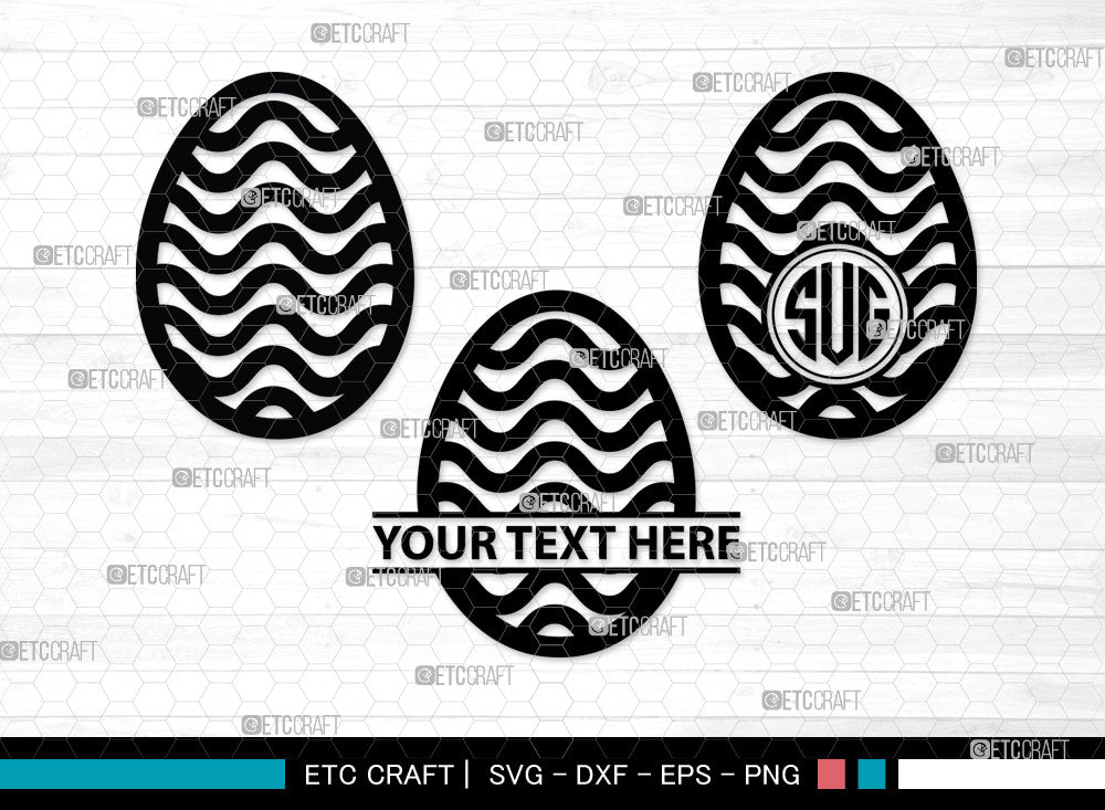 Eggs Monogram, Eggs Silhouette, Pattern Eggs SVG, Chevron Pattern Eggs ...