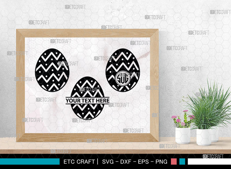 Eggs Monogram, Eggs Silhouette, Pattern Eggs SVG, Chevron Pattern Eggs ...