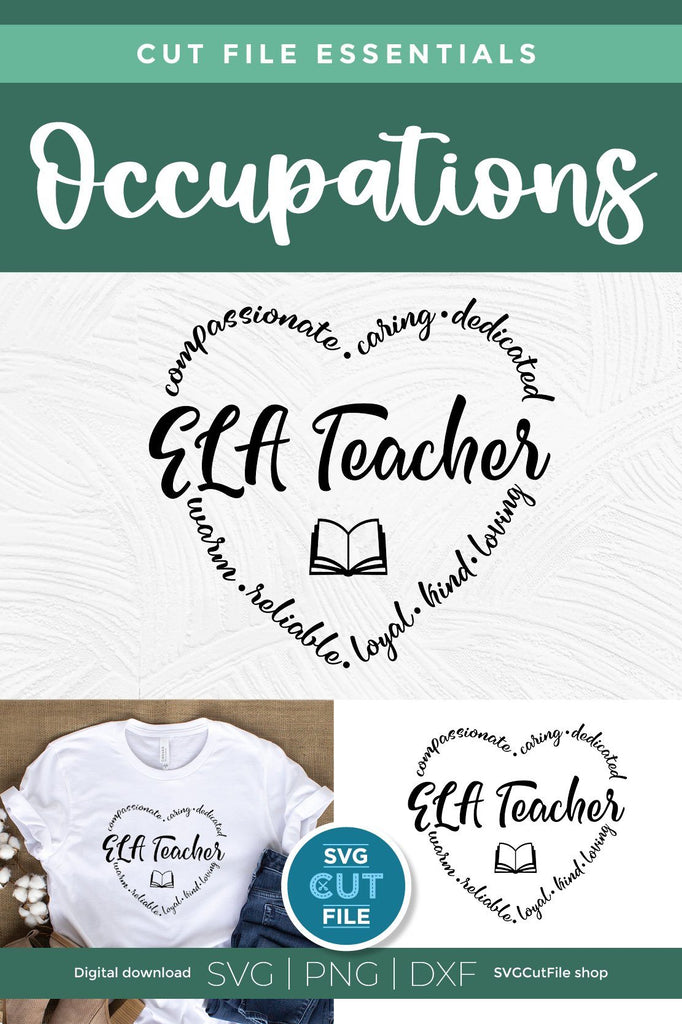 ELA Teacher svg, English teacher svg, English Language Arts teacher ...