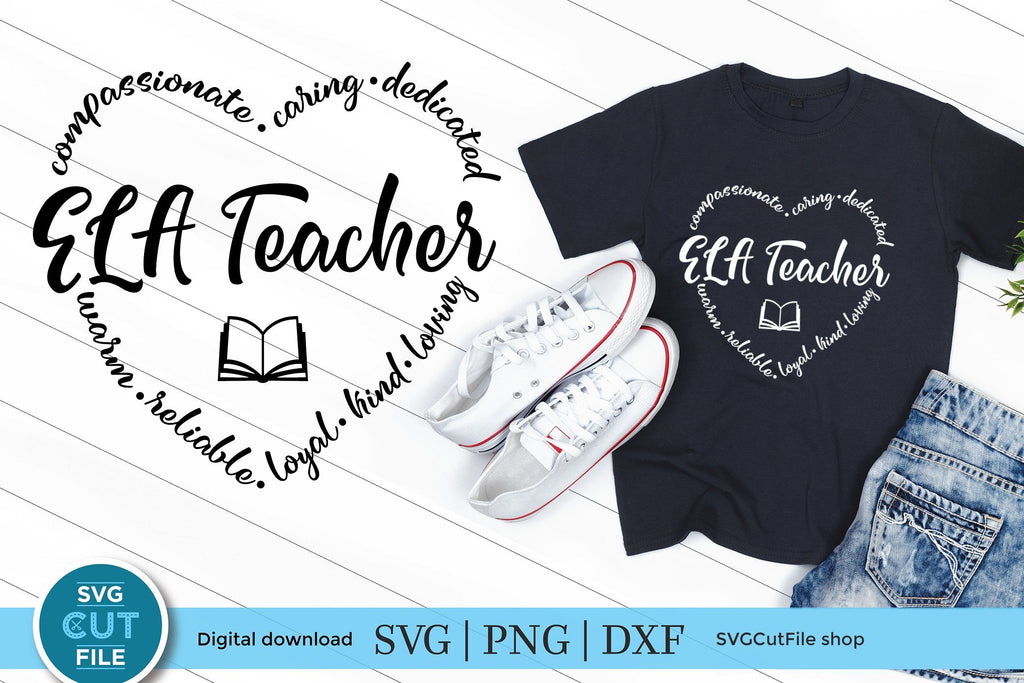 ELA Teacher svg, English teacher svg, English Language Arts teacher ...