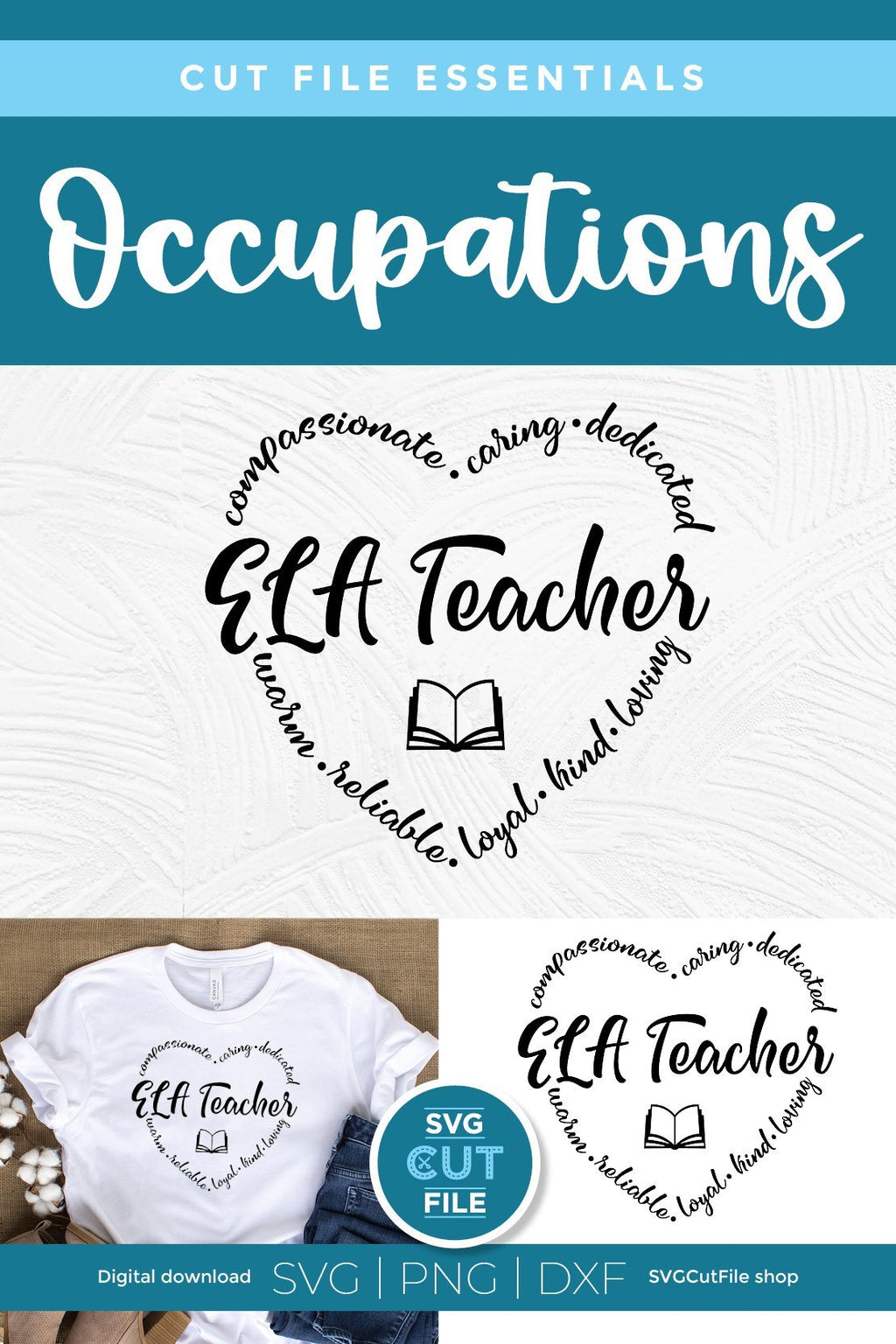 ELA Teacher svg, English teacher svg, English Language Arts teacher ...