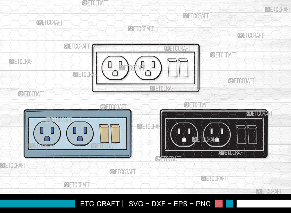 Electrical Socket Clipart SVG | Socket Svg | Electrical Plug Svg | Light Switches Svg | Power ...