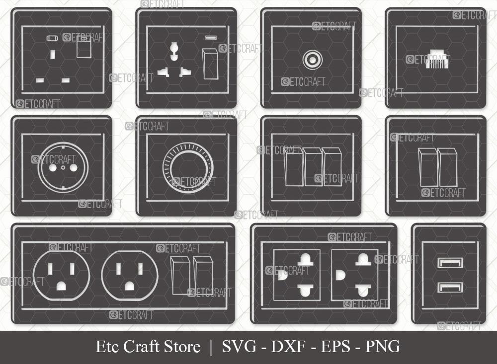Electrical Socket Silhouette SVG Cut File | Socket Svg | Electrical ...
