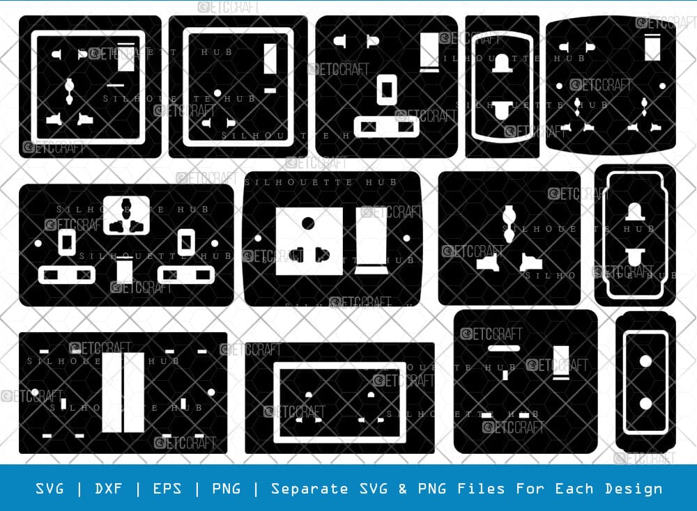 Electrical Socket SVG, Socket Silhouette, Power Plug Svg, Electrical ...
