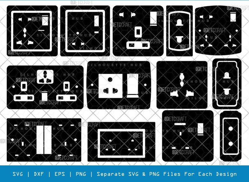 Electrical Socket SVG, Socket Silhouette, Power Plug Svg, Electrical ...