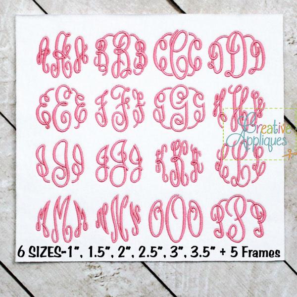 Elegant Circle Monogram Embroidery Font - So Fontsy