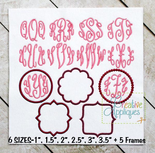 Elegant Circle Monogram Embroidery Font - So Fontsy