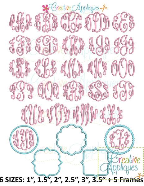 Elegant Circle Monogram Embroidery Font - So Fontsy