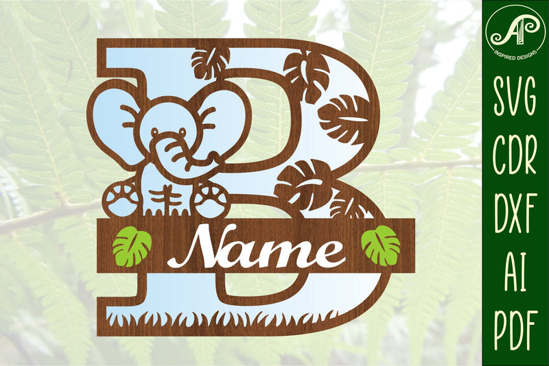 Elephant Capital Monogram Letter B SVG - So Fontsy