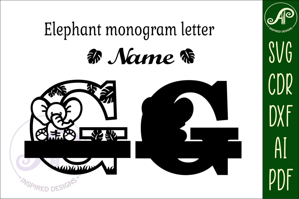 Elephant Capital Monogram Letter G SVG - So Fontsy