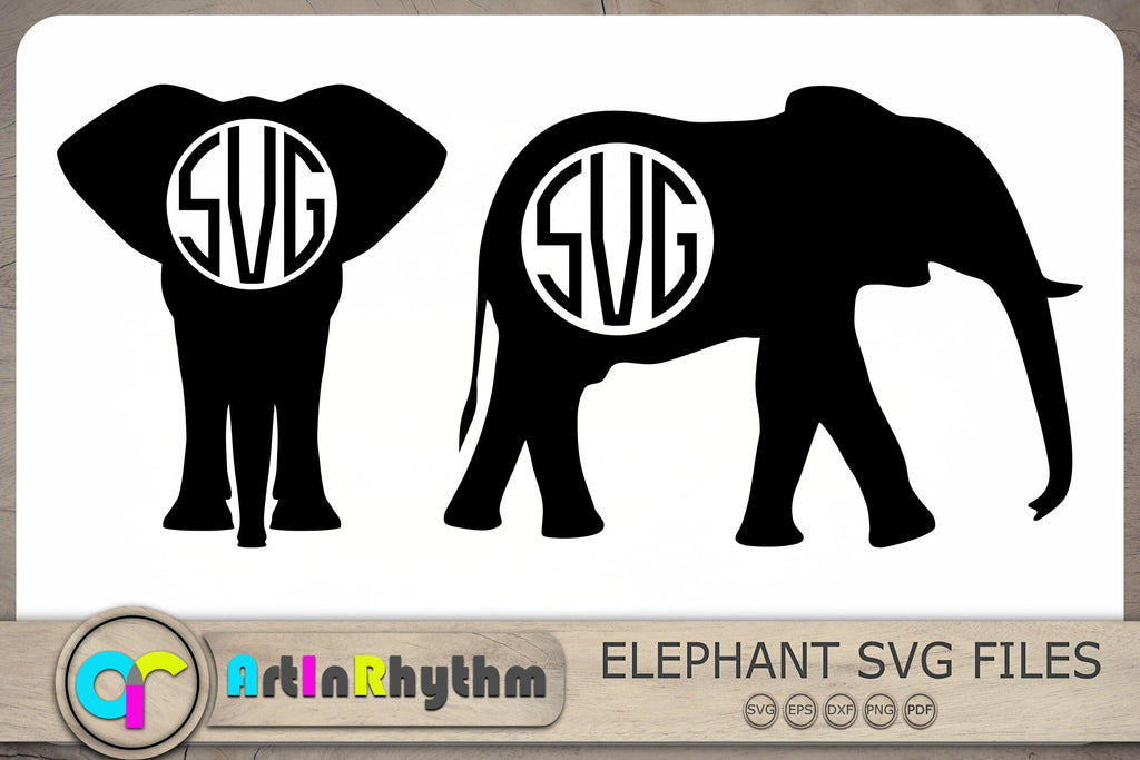 Elephant Silhouette Monograms Svg, Elephant Svg, Monograms Svg - So Fontsy