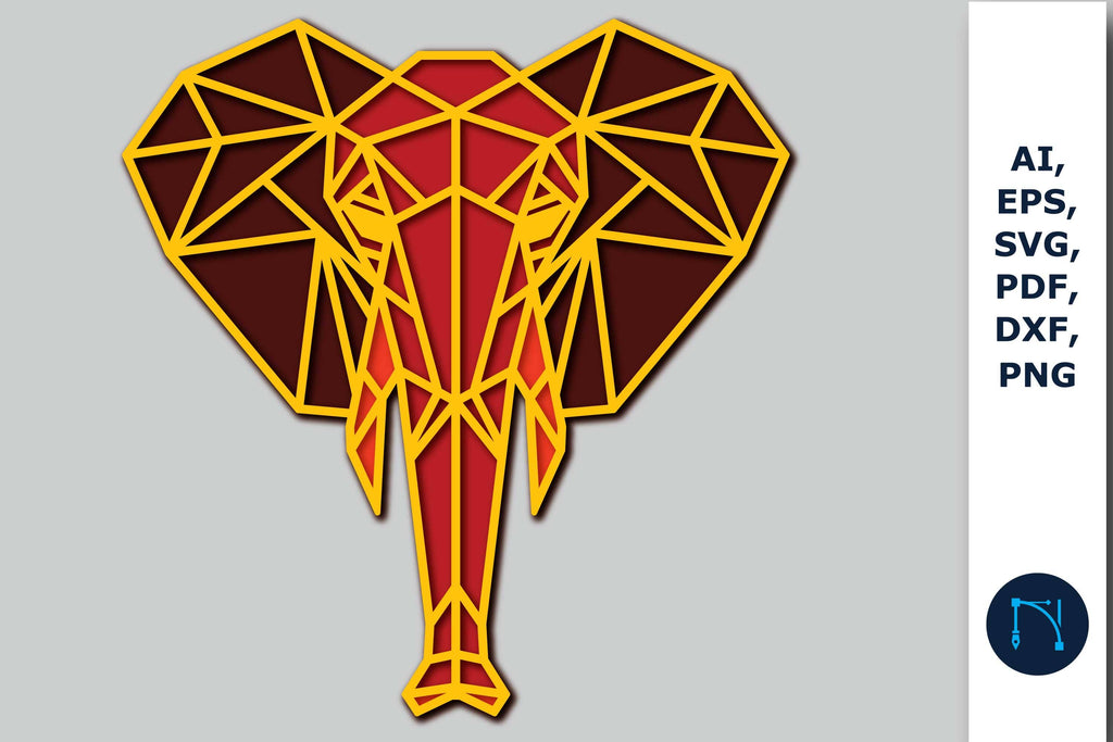 Elephant SVG – 3D Layered Animal SVG - So Fontsy