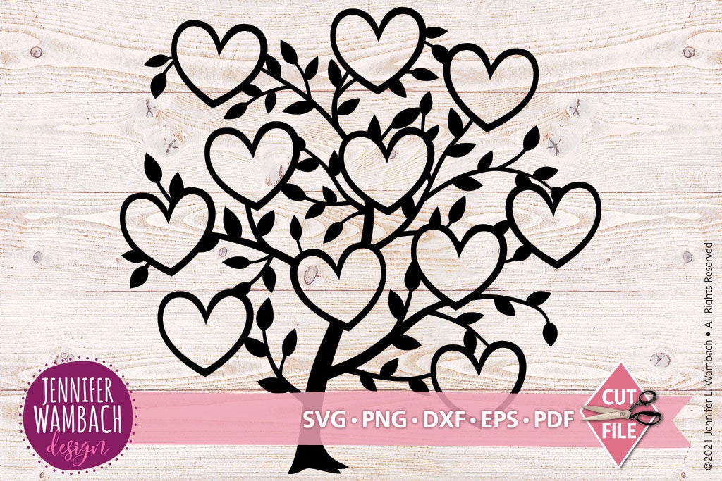 Eleven Heart Family Tree - So Fontsy