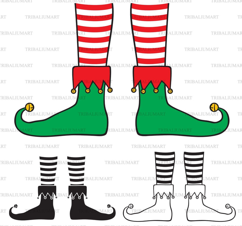 Elf legs. Cut files for Cricut. Clip Art silhouettes (eps, svg, pdf ...
