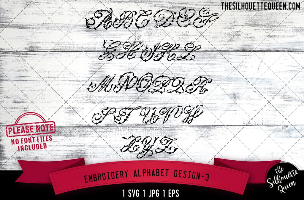 Embroidery Alphabet Design - So Fontsy