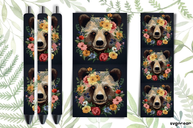 Embroidery Animals Pen Wraps | Sublimation Bundle - So Fontsy
