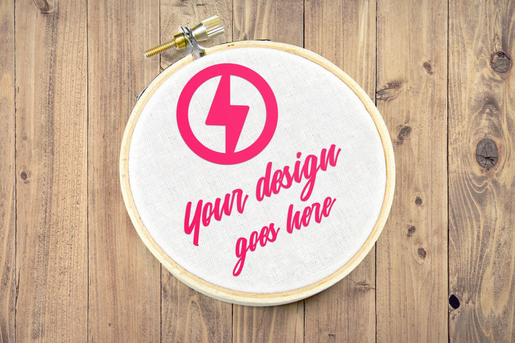 Embroidery Hoop Product Mock Up - So Fontsy