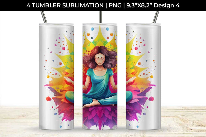 Empowerment Burst - Confident Yoga Tumbler Wrap Bundle - So Fontsy