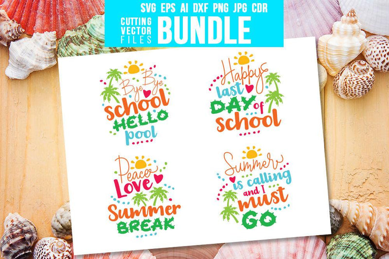 End of School Set SVG - So Fontsy