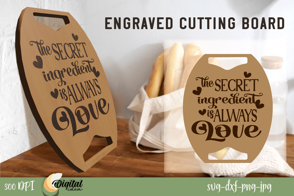 Engraved Cutting Boards Laser Cut. 3D Laser Design. - So Fontsy