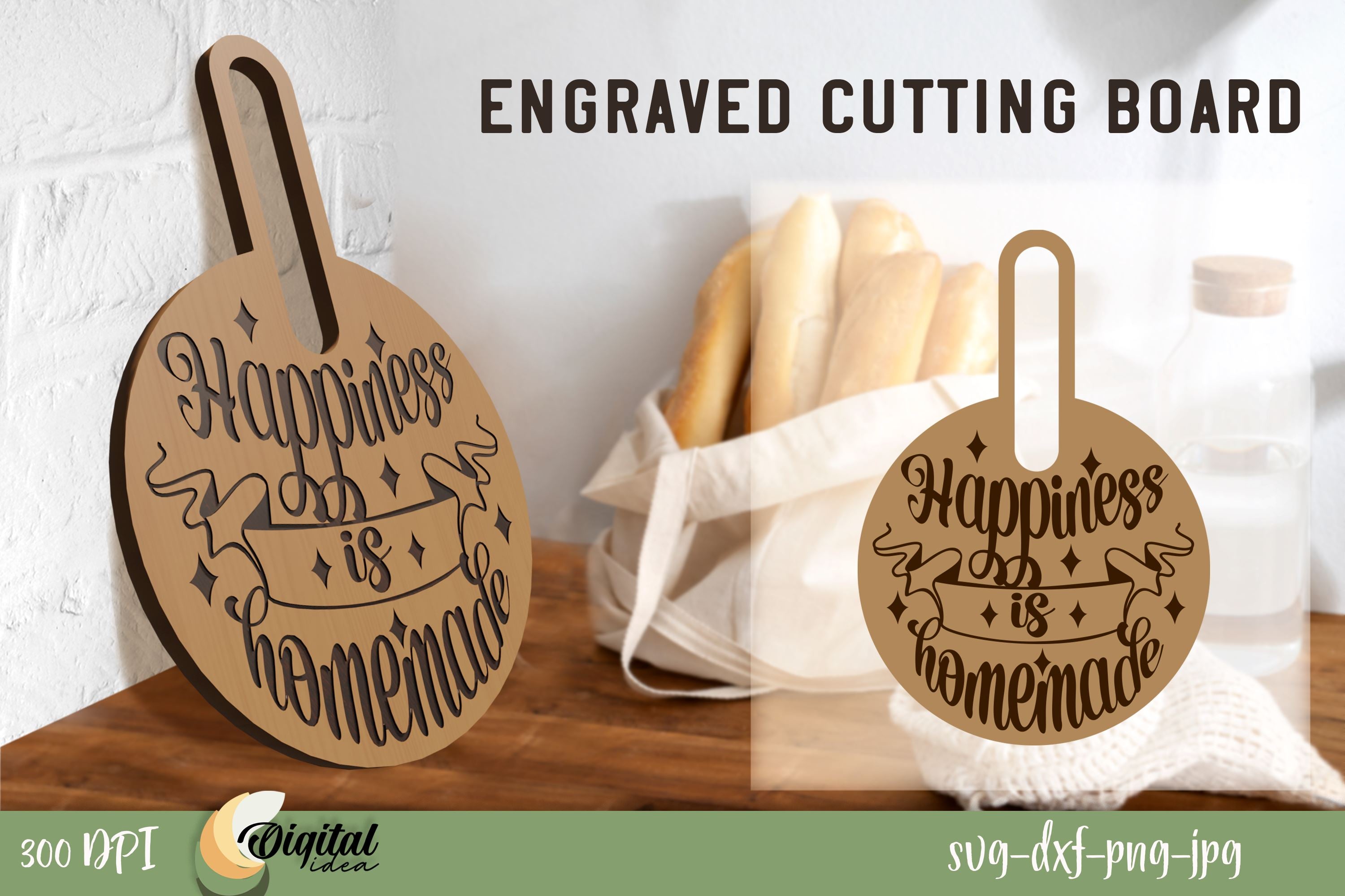 Engraved Cutting Boards Laser Cut. SVG. 3D Laser Cut Design. - So Fontsy