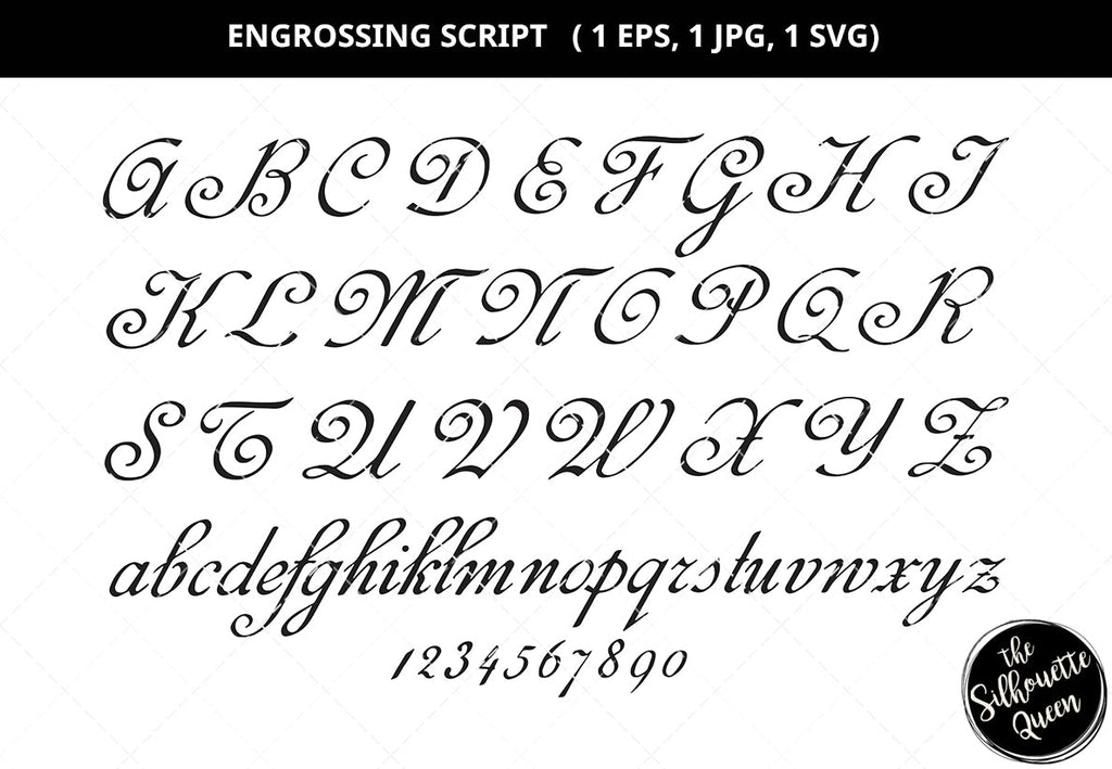 Engrossing script svg, calligraphy svg, handwriting svg, capital letters svg, small letters svg ...