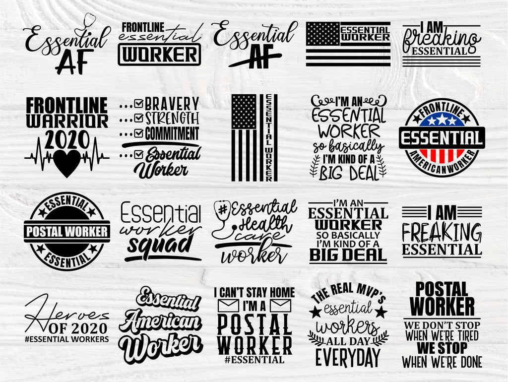 Essential Worker SVG, Quarantine Svg, Svg Cut File - So Fontsy
