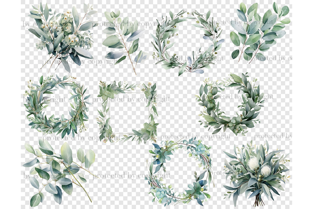 Eucalyptus Clipart Bundle | Greenery PNG - So Fontsy