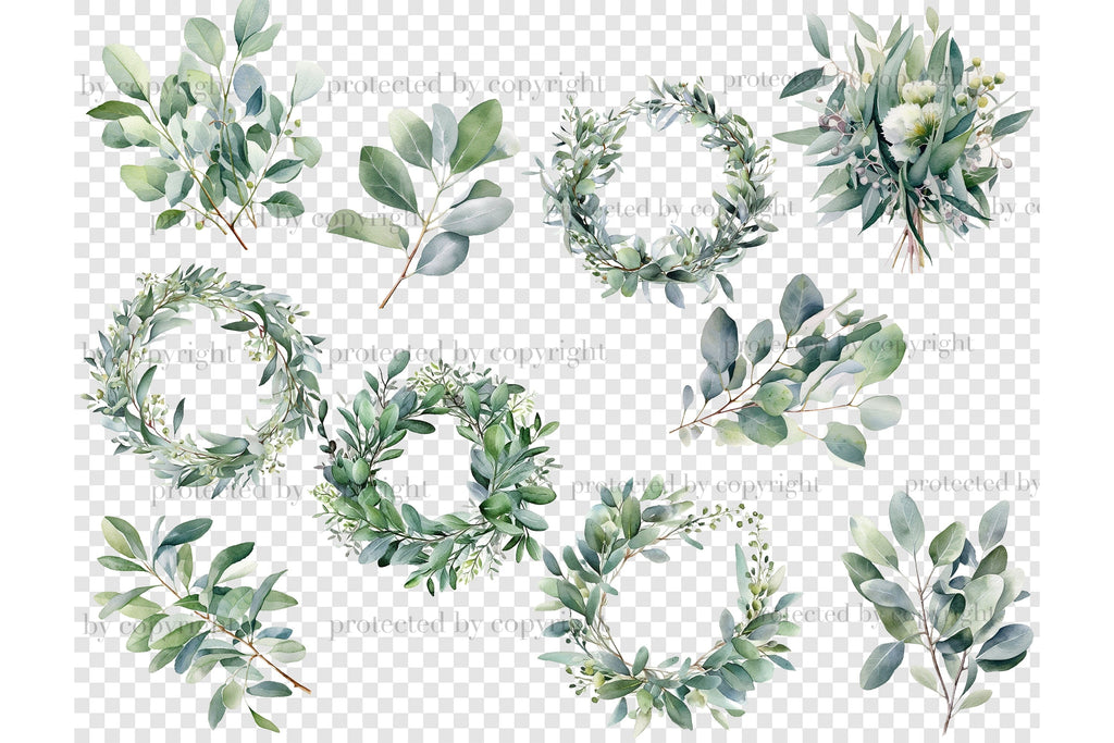 Eucalyptus Clipart Bundle | Greenery PNG - So Fontsy